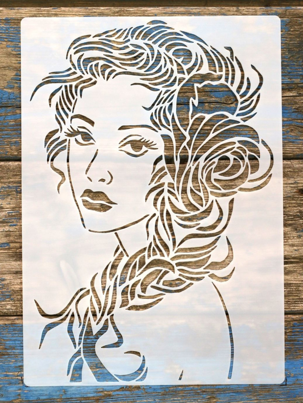 női arc műanyag sablon, DIY festő stencil - paintingart.unas